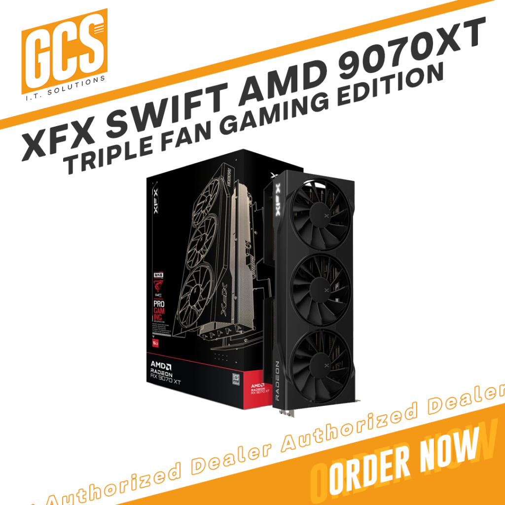 XFX Swift AMD Radeon RX 9070 XT 16GB GDDR6 Triple Fan Gaming Edition ...