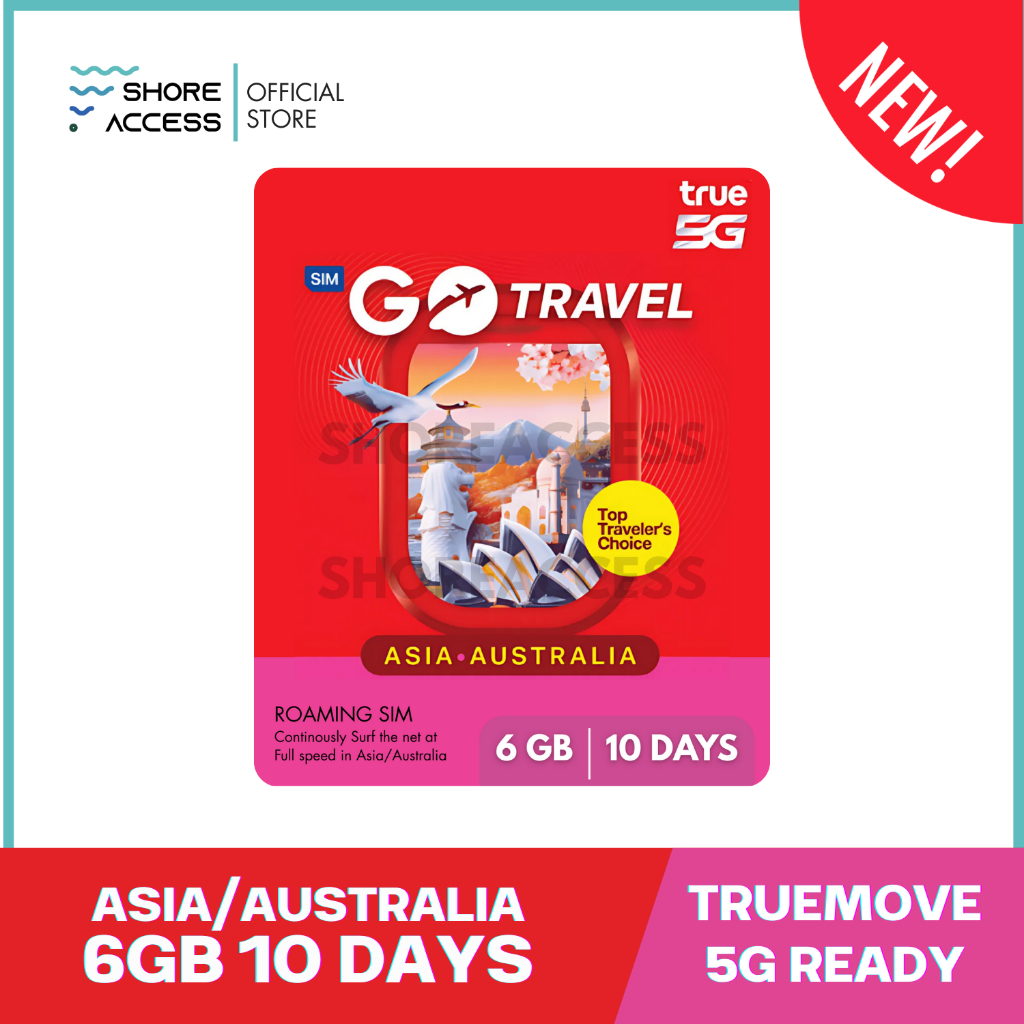 6GB 10 Days Asia/Australia TrueMove Sim Card International Worldwide by ...
