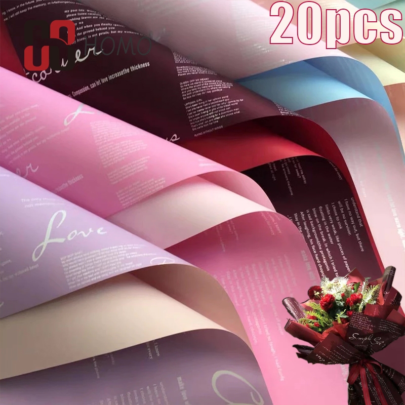 20pcs | Two-Color English Alphabet Paper Bouquet Packaging Korean Style ...