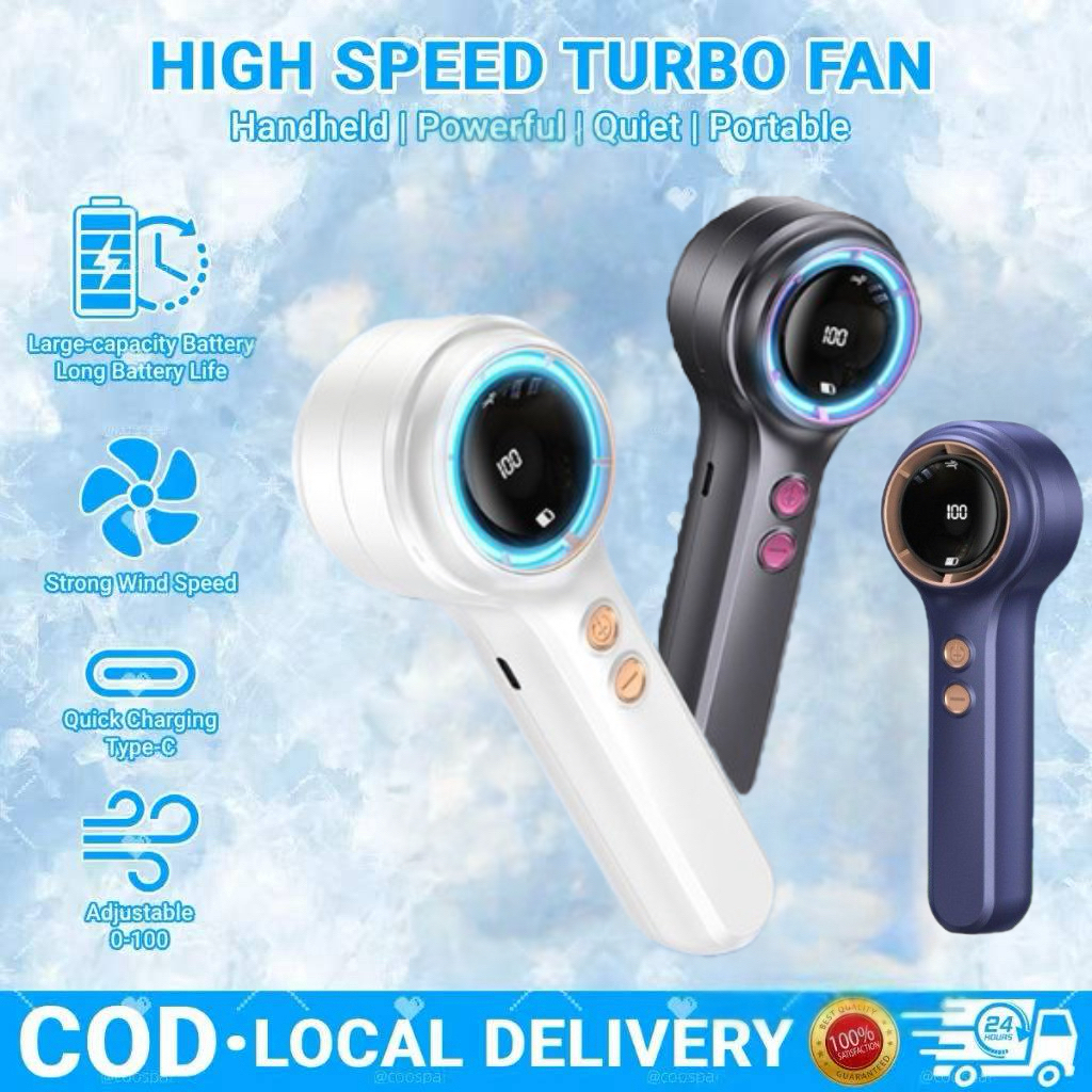 Turbo 100 Gear fan Mini Fan Rechargeable Strong Wind 5 Gear Wind High ...