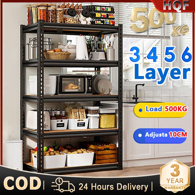 6 Layer Metal Rack Organizer Storage 180cm Boltless Rack Adjustable ...