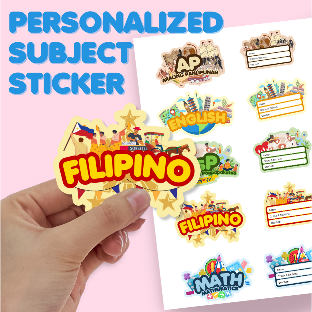 Personalized Subject & Name Sticker Label Back to School | Shopee ...