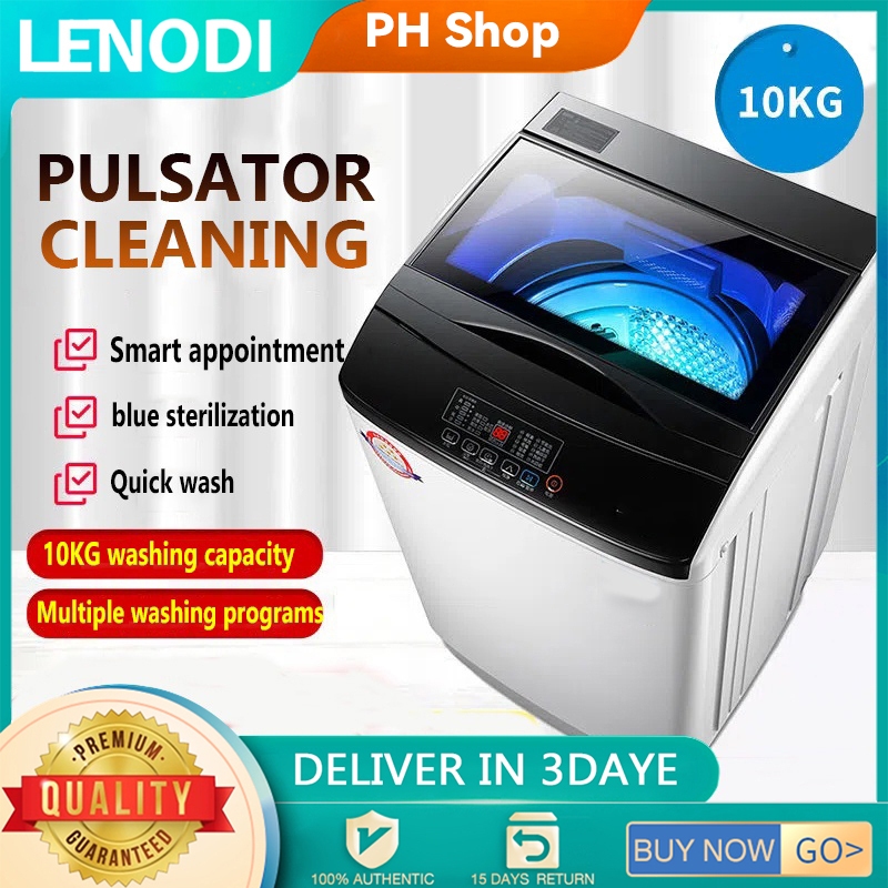 LENODI Lekang 9KG automatic washing machine dryer LED display blue ...