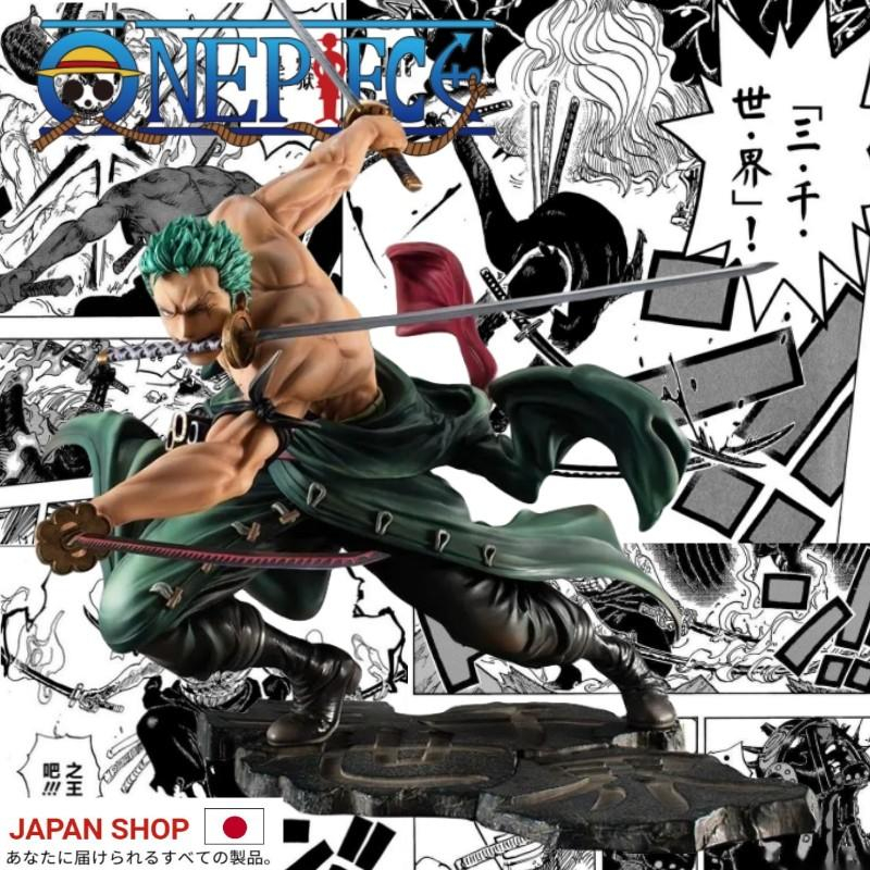 23*25CM Roronoa zoro Model Anime One Piece Figures Threeknife Fighting ...