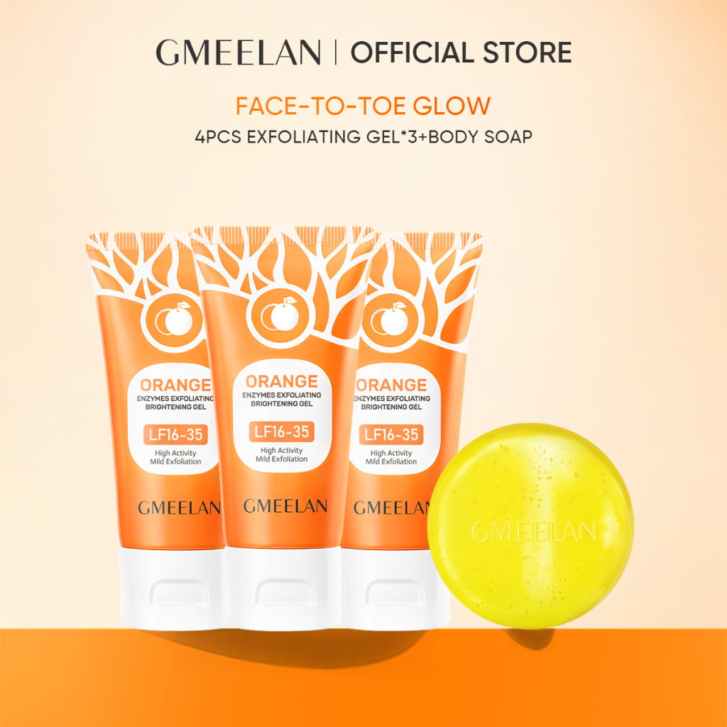 GMEELAN Skincare Set Exfoliating Whightening Gel Golden Soap Facial ...