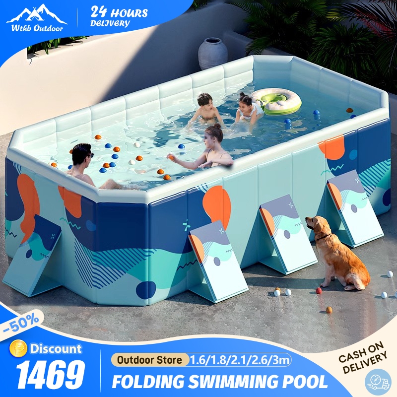 Folding Swimming Pool for Kids Family Size big Swimming Pool Thickened ...