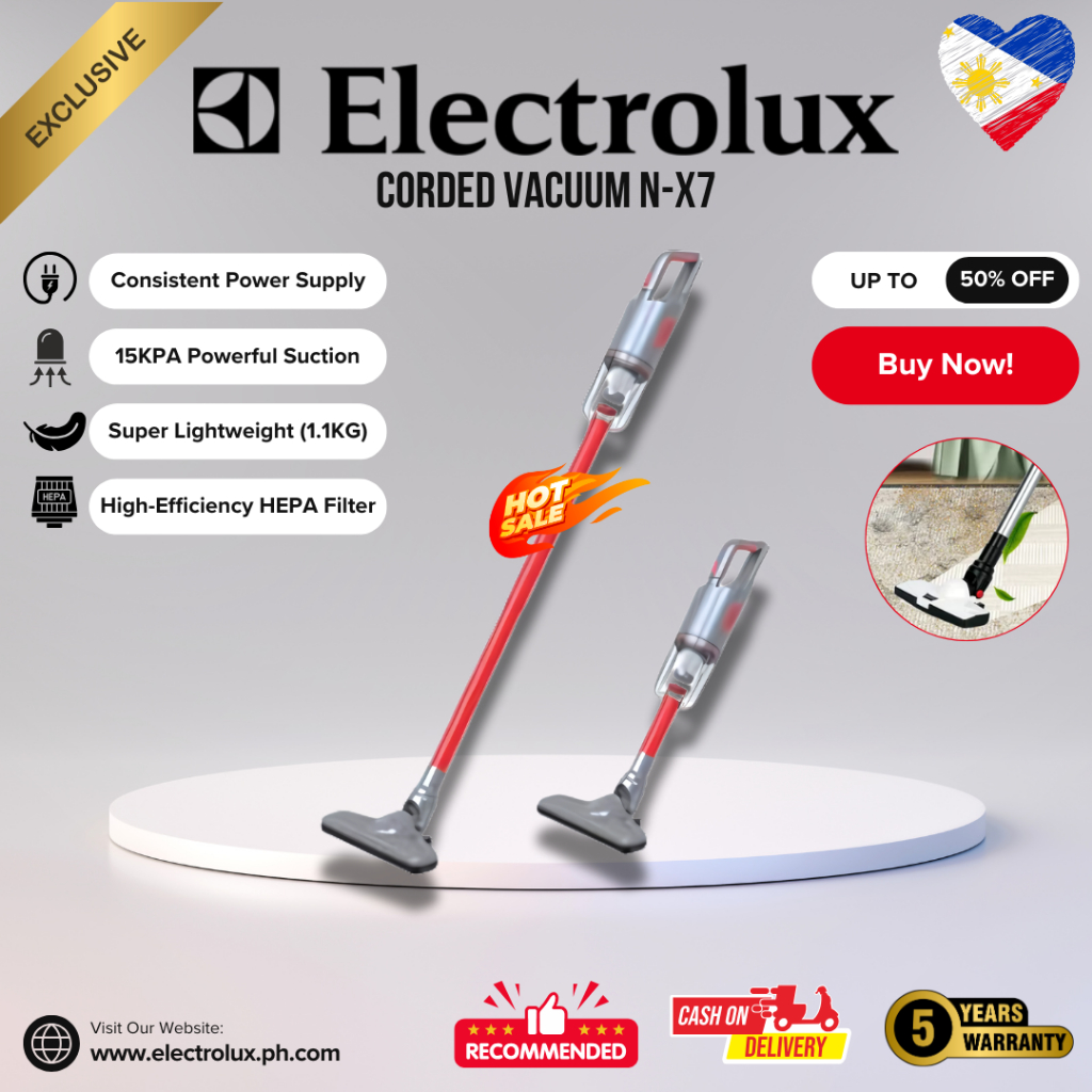 Electrolux N-X7 Corded Vacuum Cleaner |15000PA Suction |1.1KG ...
