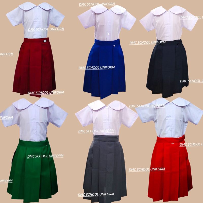 TERNO BLOUSE & SKIRT PLAIN SKIRT SCHOOL UNIFORM | Shopee Philippines