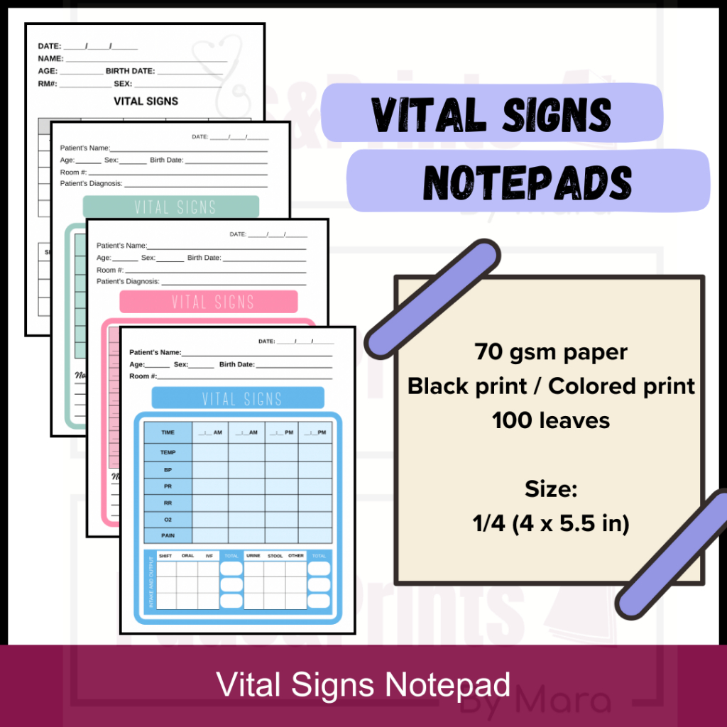 Pocket-Sized Vital Signs Notepad (100 leaves) | Shopee Philippines