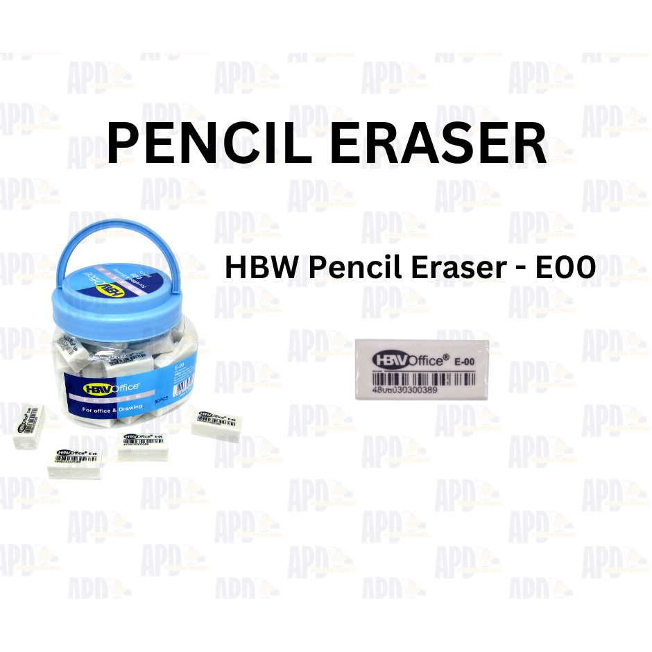 HBW Pencil Eraser (E-00) for students stationery correction school ...