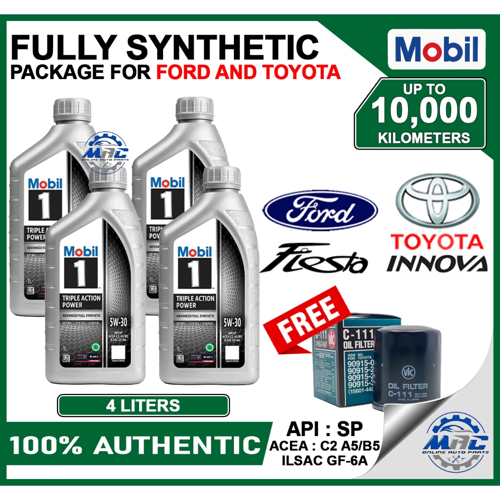 Mobil 1 triple action power 5w-30 4 liters FORD FIESTA , TOYOTA INNOVA ...