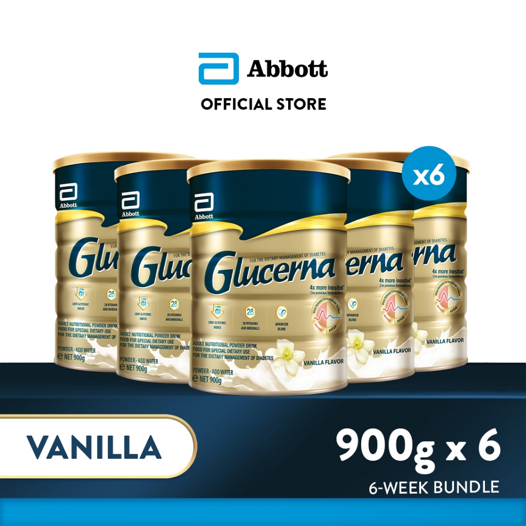 Glucerna Vanilla 900g Bundle of 6 for Diabetic Nutrition Powder Milk ...