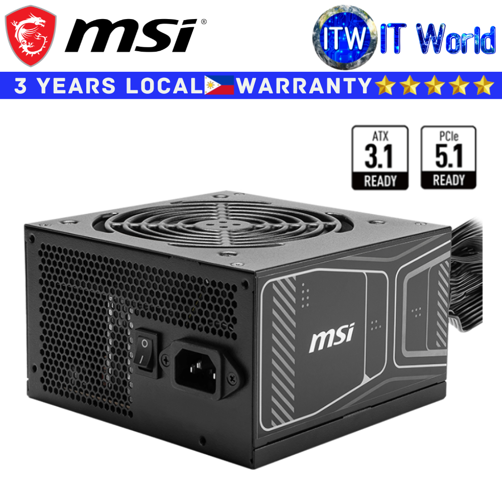 MSI PSU 850W Power Supply Unit MAG A850GN PCIE5 ATX 3.1 80+ Gold Non ...