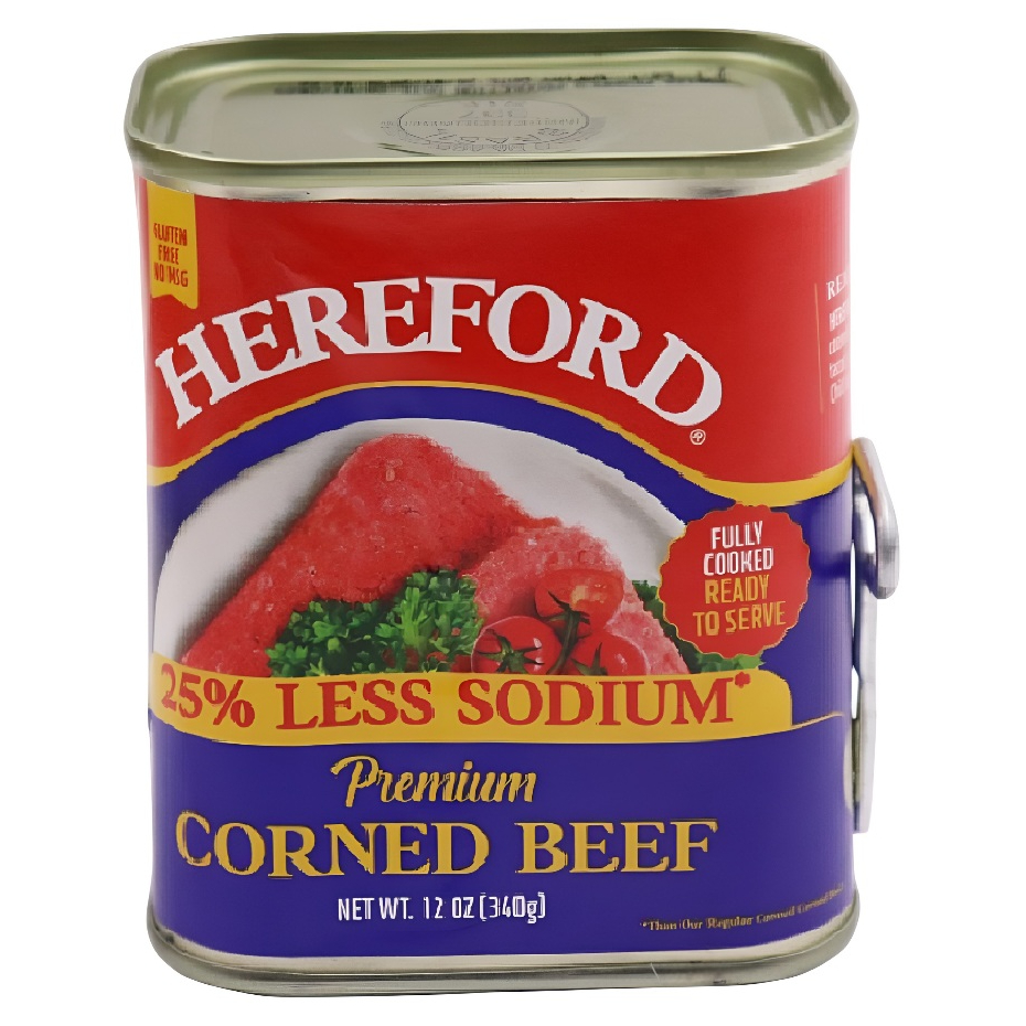 Hereford Corned Beef Less Sodium 340g | Shopee Philippines