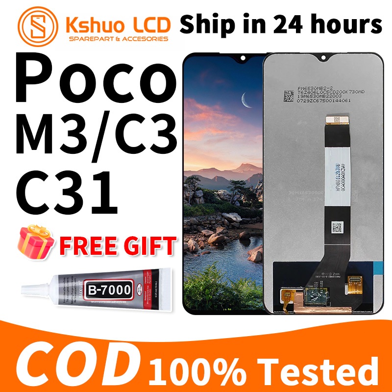 LCD For REDMI 9T / POCO M3 / poco C3 / poco C31 set full screen ...