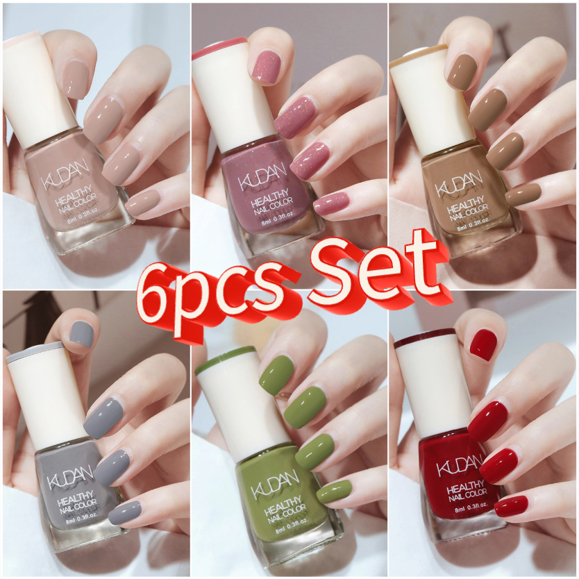 【6pcs Set】Nail Polish Set No-Bake Non-Peelable Transparent Nail Polish ...