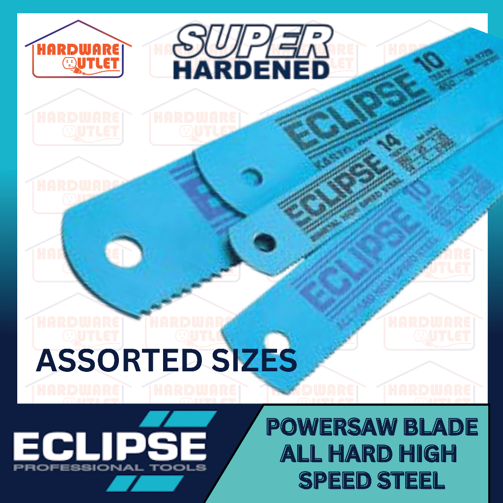 Eclipse Super Hardened Powersaw Blade Power Hacksaw Blade All Hard HSS 1", 1-1/4", 1-1/2 ...
