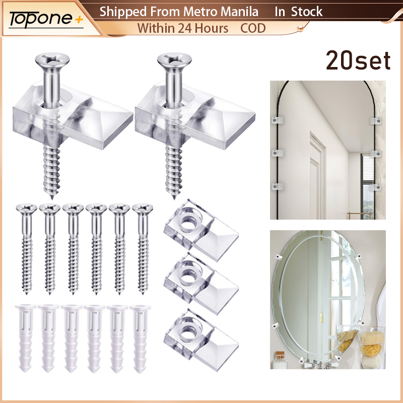 20Set Mirror Holder Clips Glass Clip Fixed Installation Buckle For Wall ...