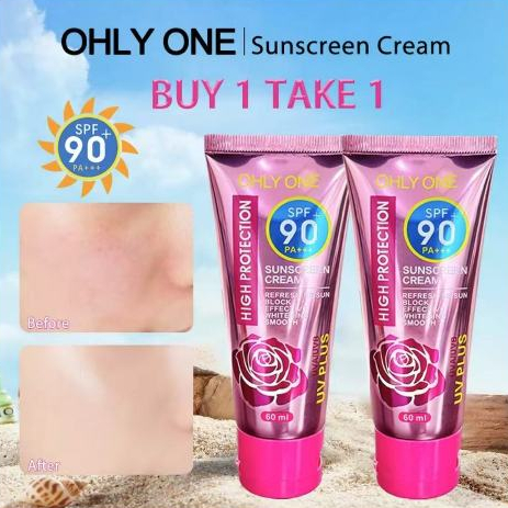 BUY 1 TAKE 1 OHLY ONE Sunscreen Cream spf 90+ high protection UV PLUS ...
