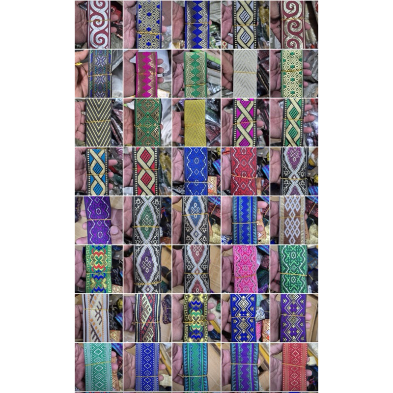 2” embroidered ethnic lei ribbon, lei garland for guests, 7 meters per ...