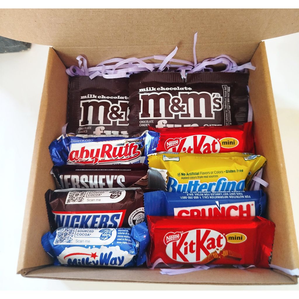 CHOCOLATE GIFT BOX SMALL IMPORTED 10 PIECES M&M KITKAT BUTTERFINGER ...