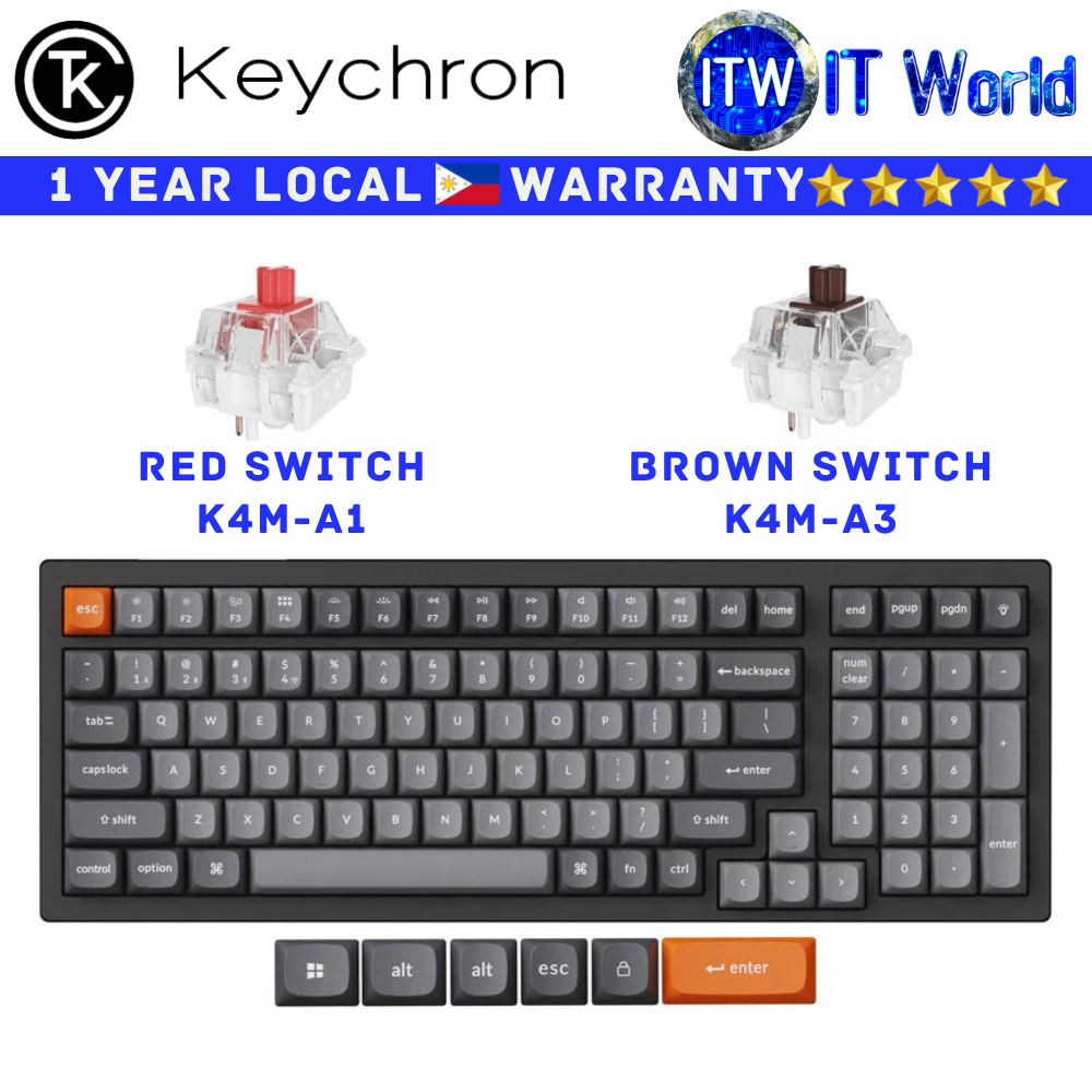 Keychron Wireless Keyboard K4 Max White Backlight Full Assembled Black ...