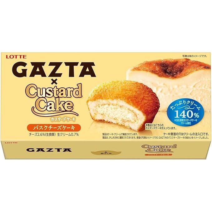 Lotte Custard Cake – Basque Cheesecake Flavor GAZTA Collaboration 6pcs ...