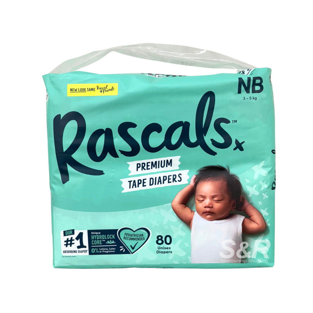 Rascals Premium Diapers New Born 80 Pieces | Shopee Philippines