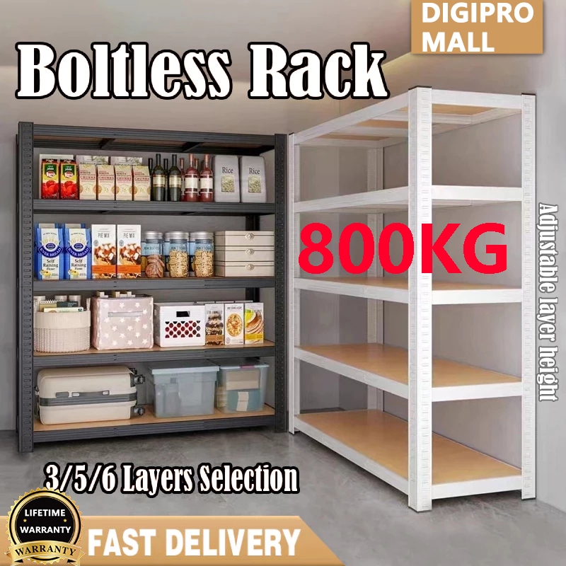 Metal Rack Organizer Layer Boltless Rack 6 Layer Adjustable Steel Rack ...