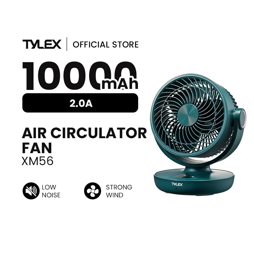 TYLEX XM56 Portable Fan Air Circulation Polymer Battery Remote Control ...