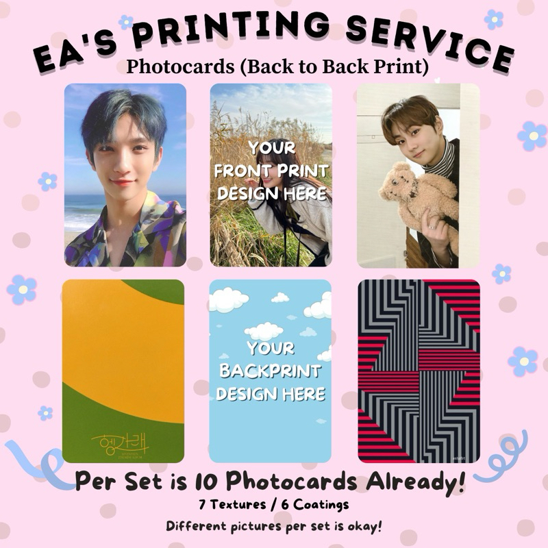 Customized Photocards/Coscards/Business Cards Back to Back Print (10 ...