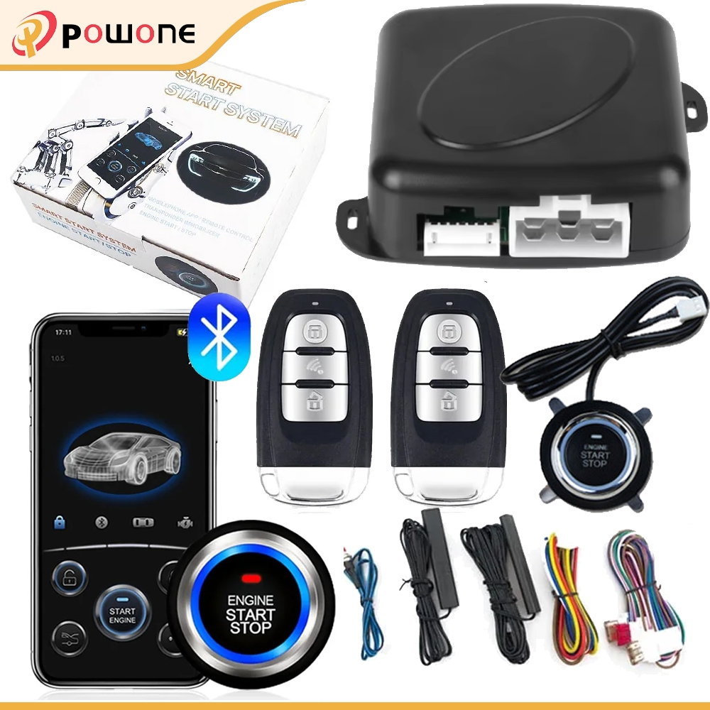 Car SUV PKE Keyless Entry Engine Start Alarm System Bluetooth Remote ...