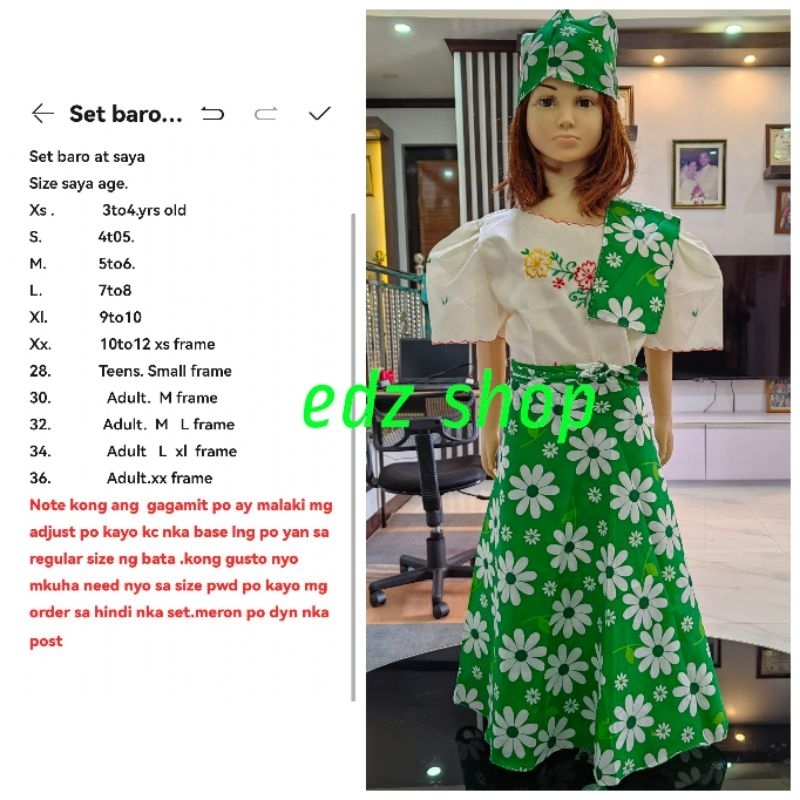 filipiniana patadyong COSTUME kids to adult. | Shopee Philippines