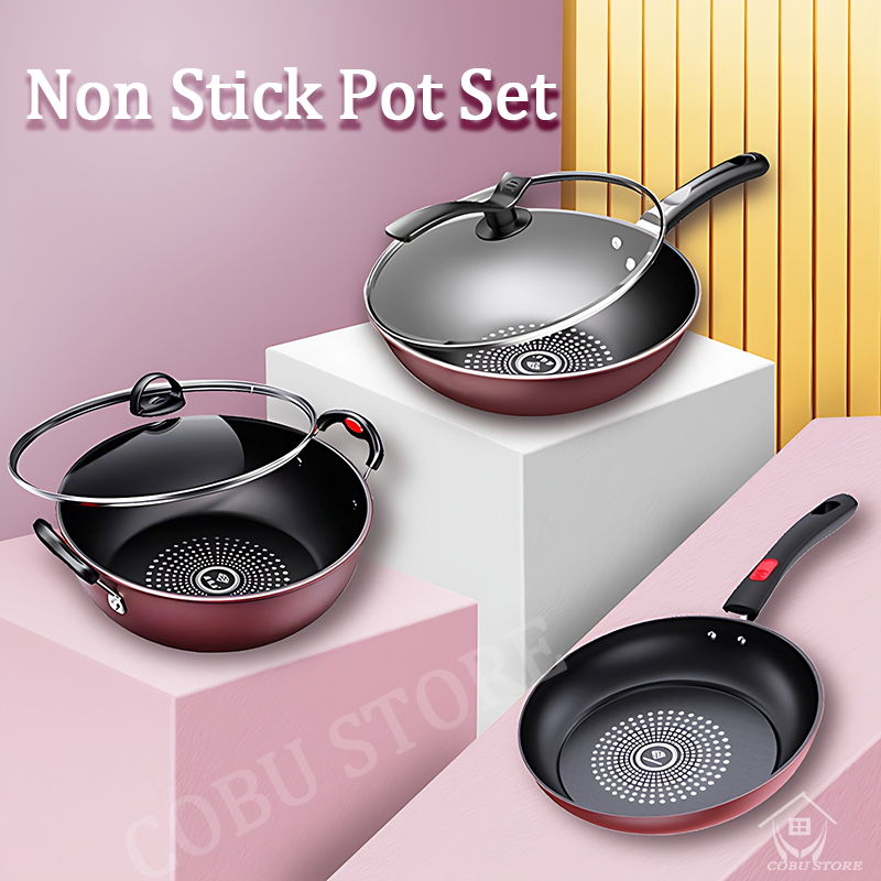 COBU Non Stick Cookware Set Induction Pot Non Stick Frying Pan & Soup ...