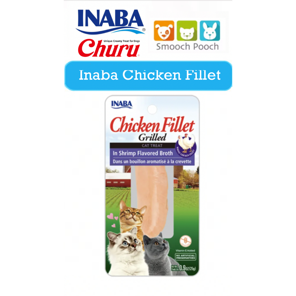 Inaba Chicken Fillet Grilled Cat Treat 25g Shrimp Flavored Broth USA555A (1 Pouch) | Shopee ...