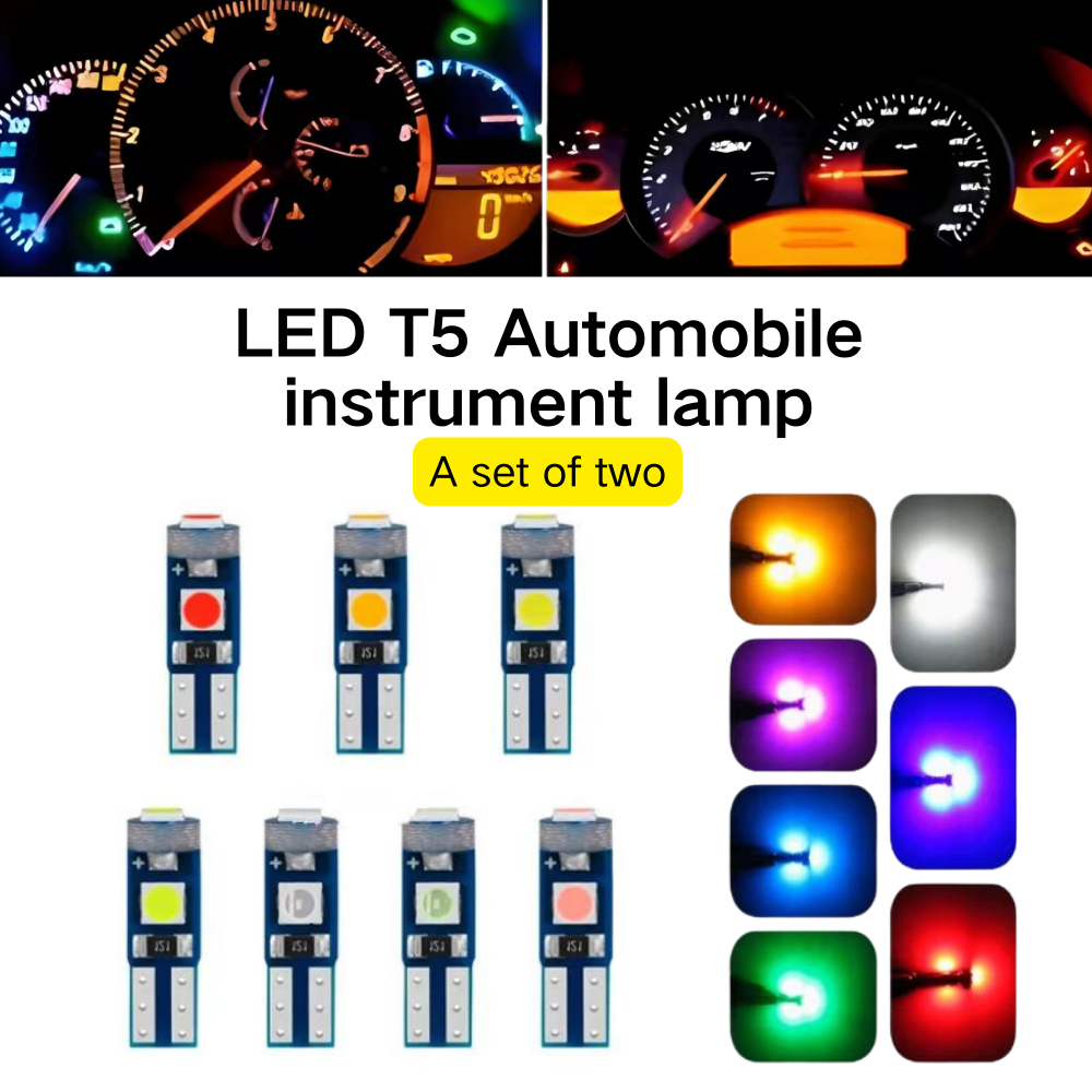 10 piece set of T5-3030-3SMD automotive LED bulbs, dashboard, LED lights, automotive dashboard ...