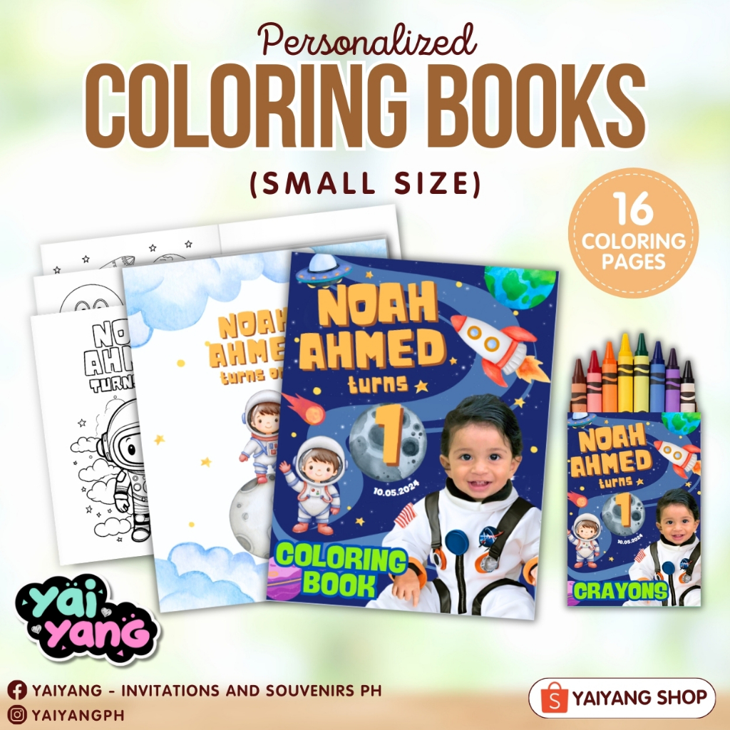 PERSONALIZED COLORING BOOK SMALL SIZE │ 8PCS CRAYONS | Shopee Philippines
