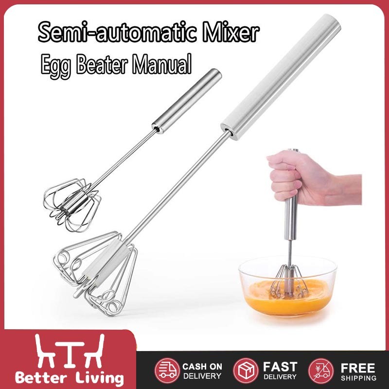 Semi Automatic Mixer Whisk Egg Beater Stainless Steel Manual Hand Mixer ...