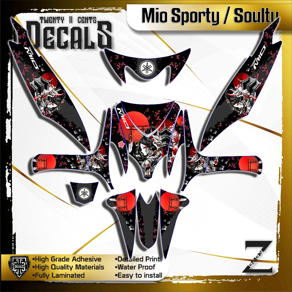 Yamaha Mio sporty / Soulty High-Quality Decals and Stickers ( Japanese ...
