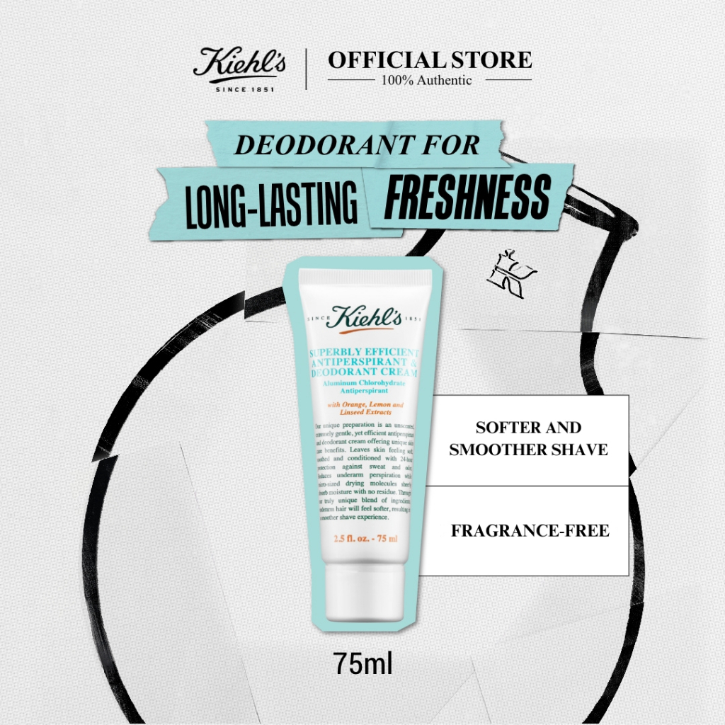 Kiehl's Superbly Efficient Antiperspirant & Deodorant Cream 75ml ...