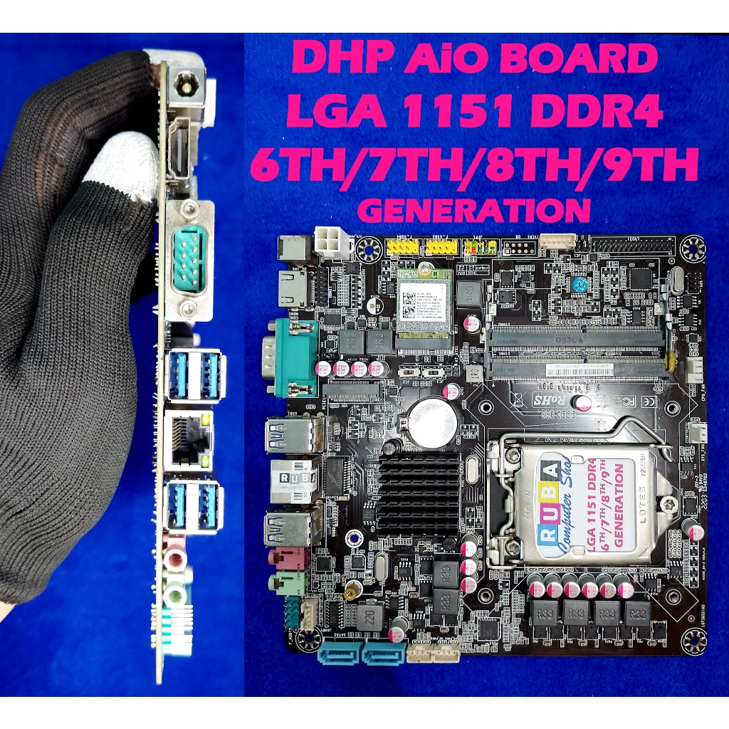 DHP mini-ITX Motherboard LGA1151 Support 6th/7th/8th/9th Generation DDR3/DDR4 (RECASESABLE ...