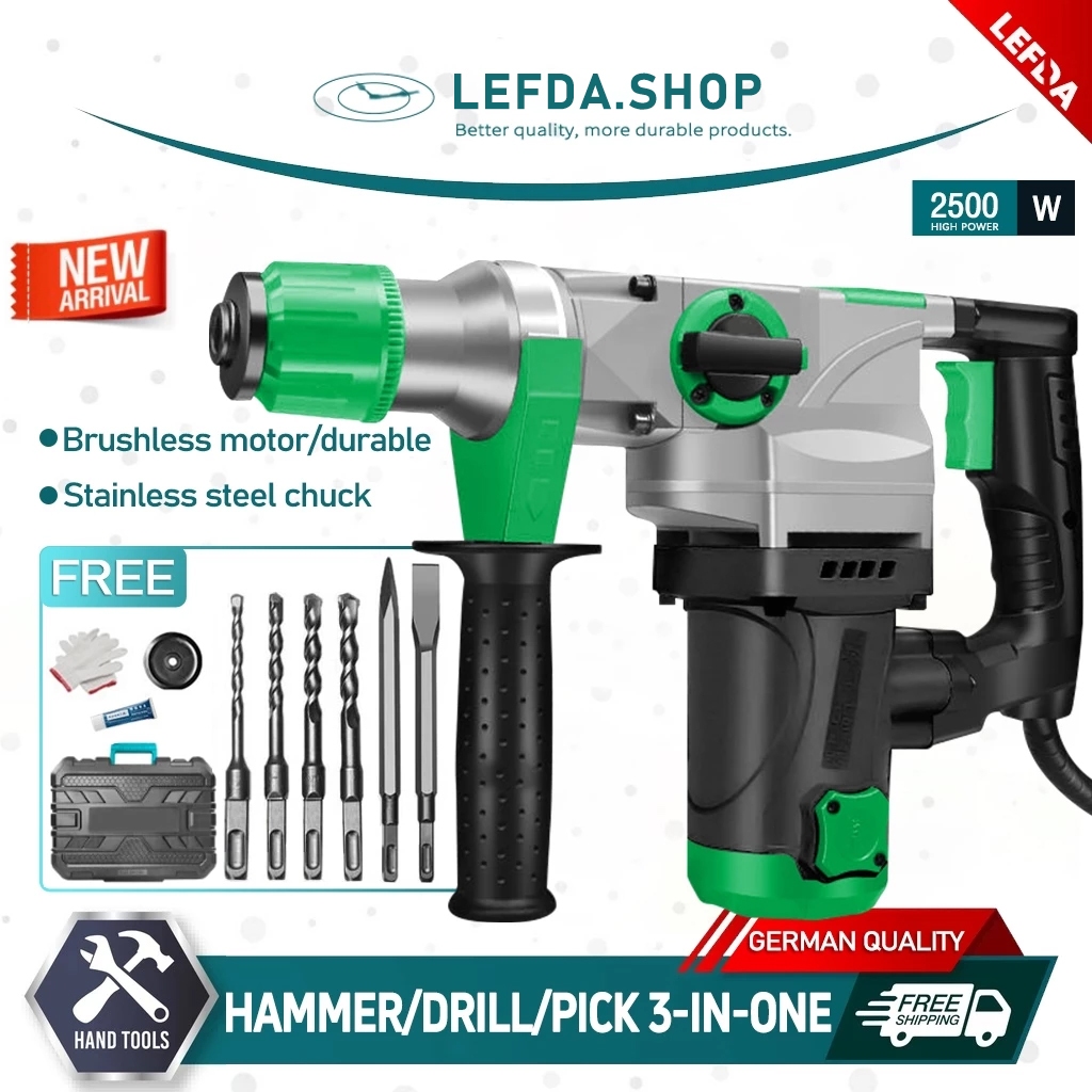 Electric Hammer 2500W/220V Heavy Duty Rotary Hammer Drill Chipping Gun ...