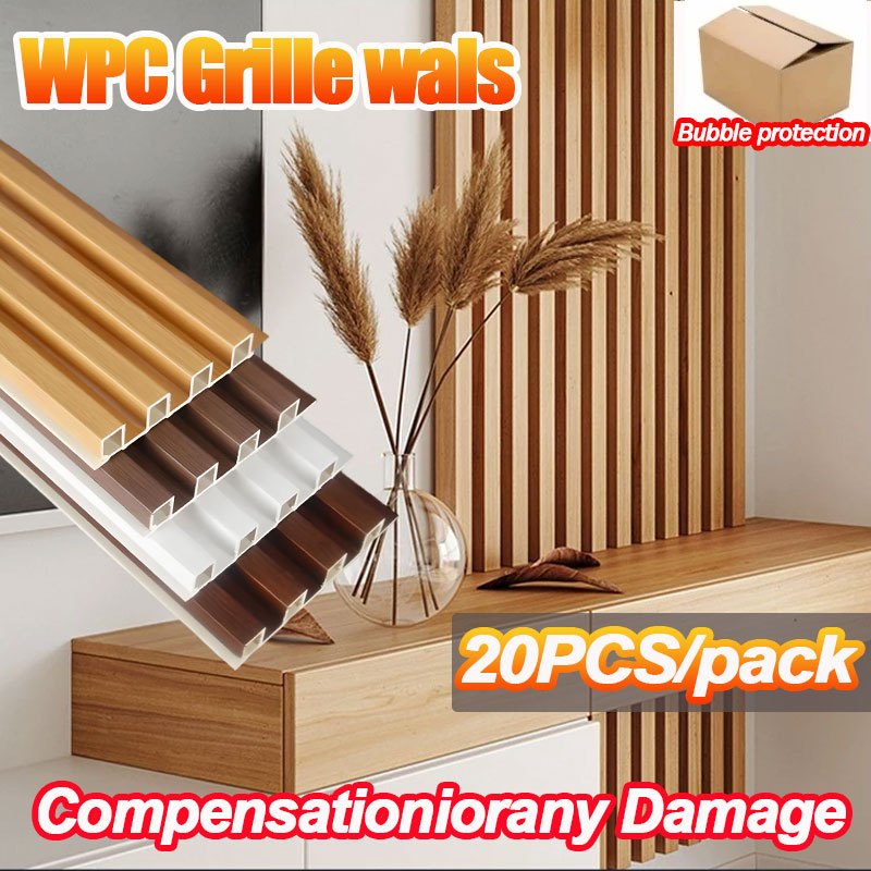 WPC Wood Panel Pvc Fluted Wall Panel Waterproof Grille Design ...