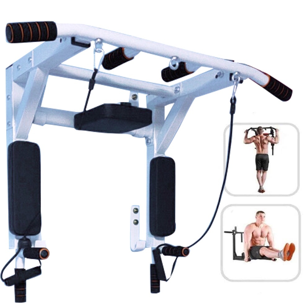 Heavy Duty Pull Up Bar Dip Bar Foldable Multifunctions Wall Mounted for ...