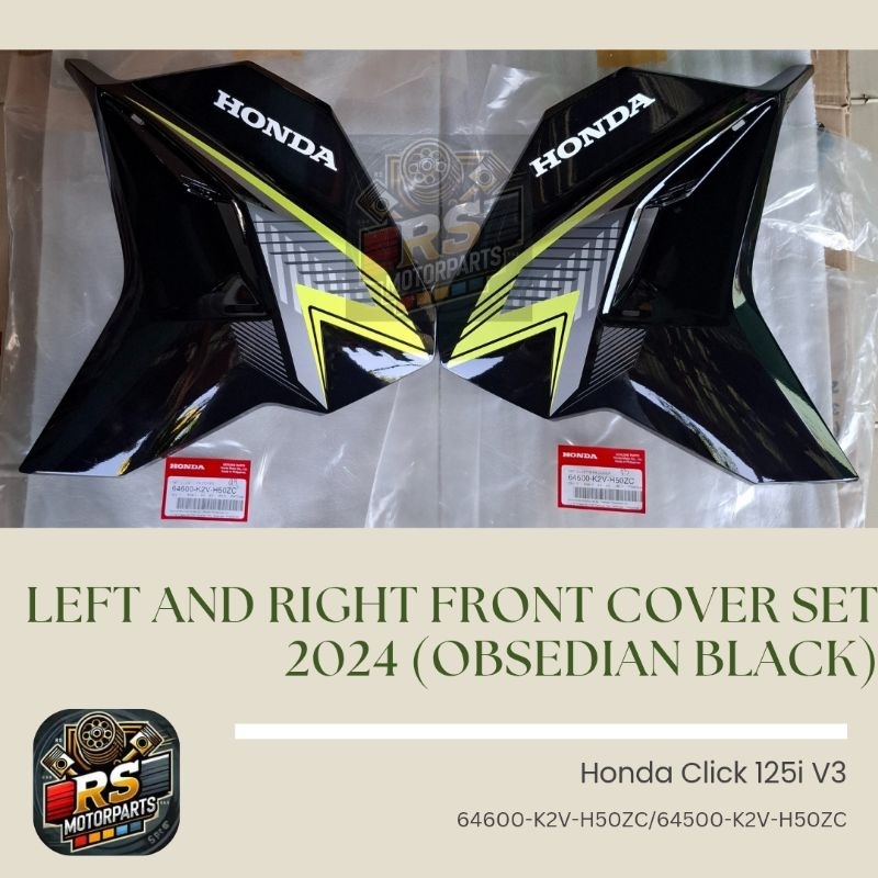 Left and Right Front Cover Set 2024 (Obsedian Black) Honda Click 125i ...