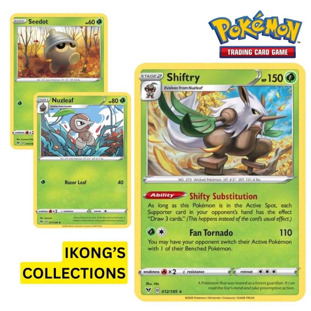 [SET RARE] Seedot, Nuzleaf, Shiftry Evolution from Vivid Voltage ...