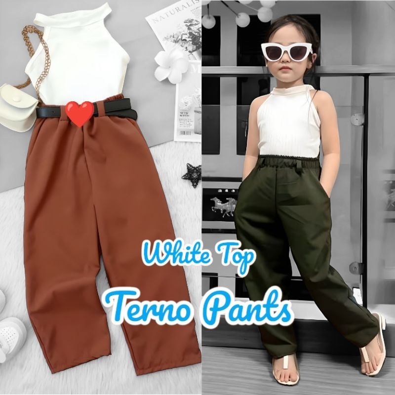 SMFM 2in1 Terno Trouser Pants Kids BELT NOT INCLUDED! WHITE Tank Top, 3 ...