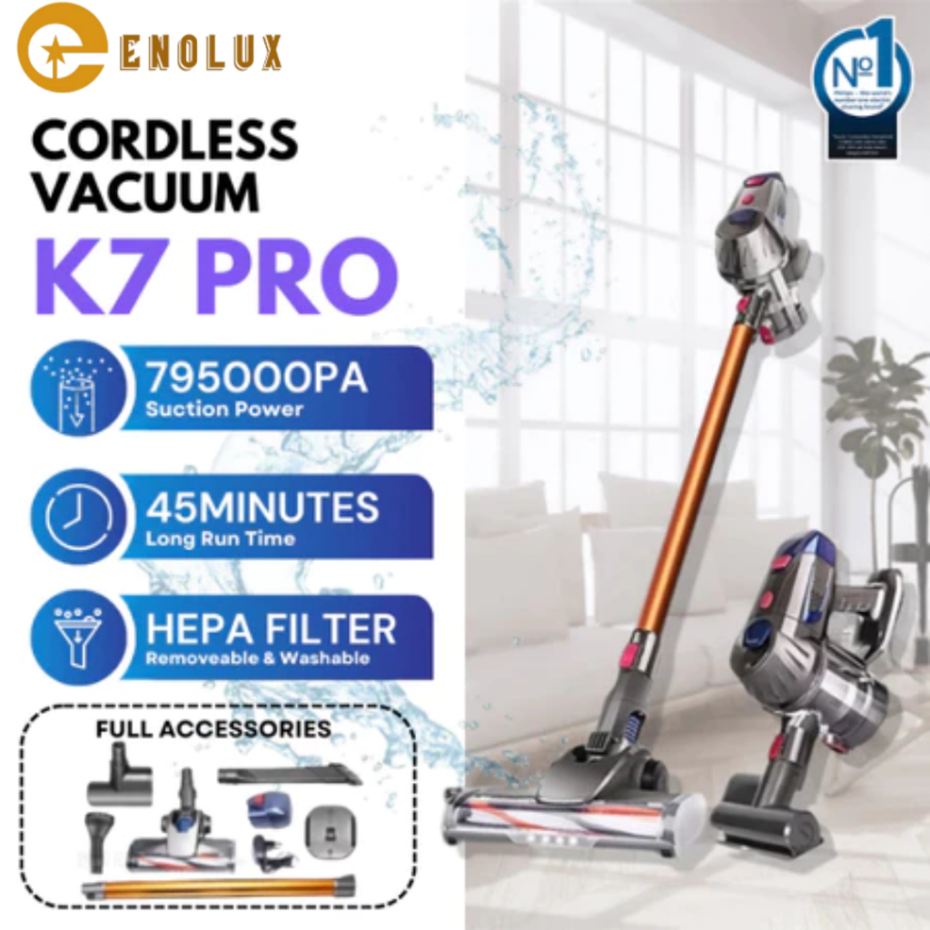 Enolux Vacuum K7/K9/GHA606 PRO high suction power wireless vacuum ...