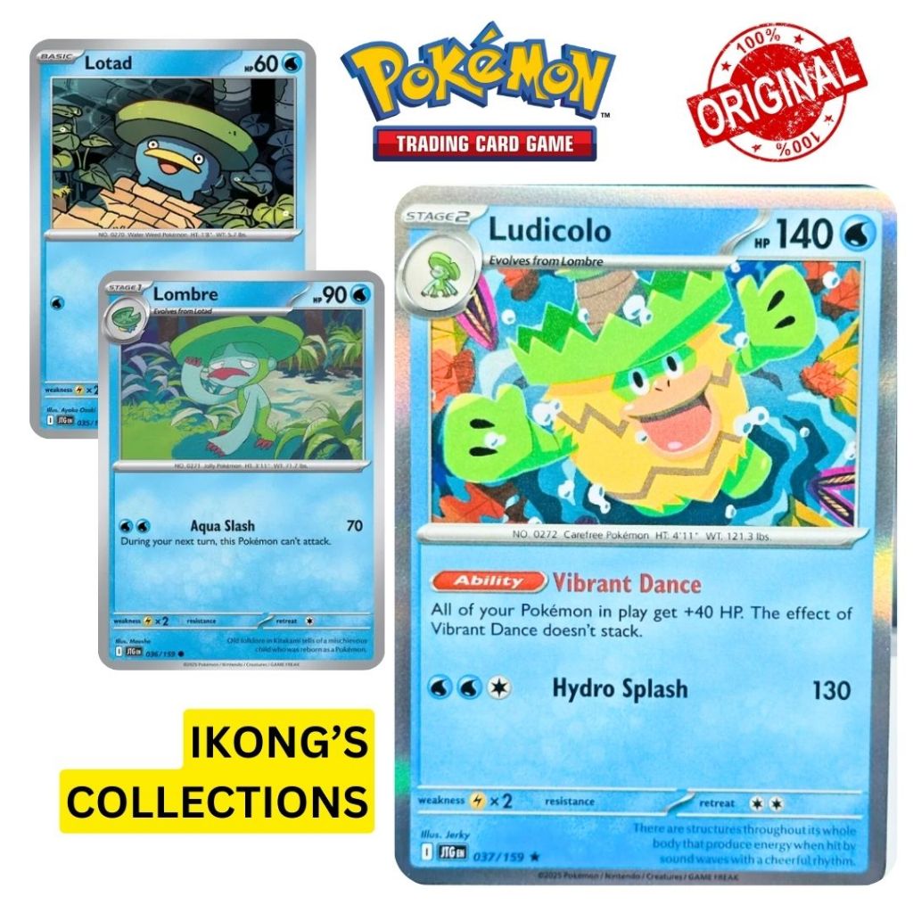 [SET RARE] Lotad, Lombre, Ludicolo Evolution Journey Together Scarlet ...