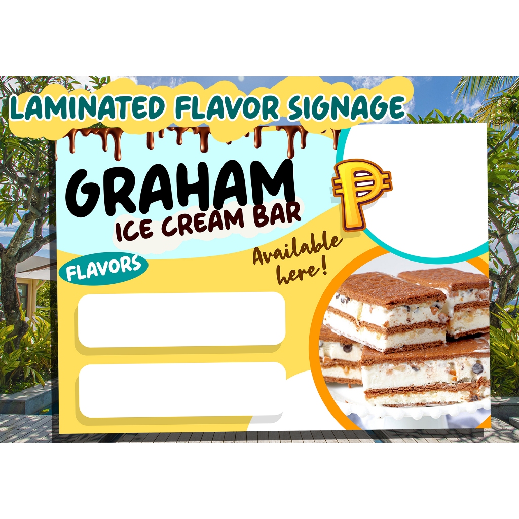 Graham Bar Flavors Signage (A4 / A5 size Laminated Signage) | Shopee ...